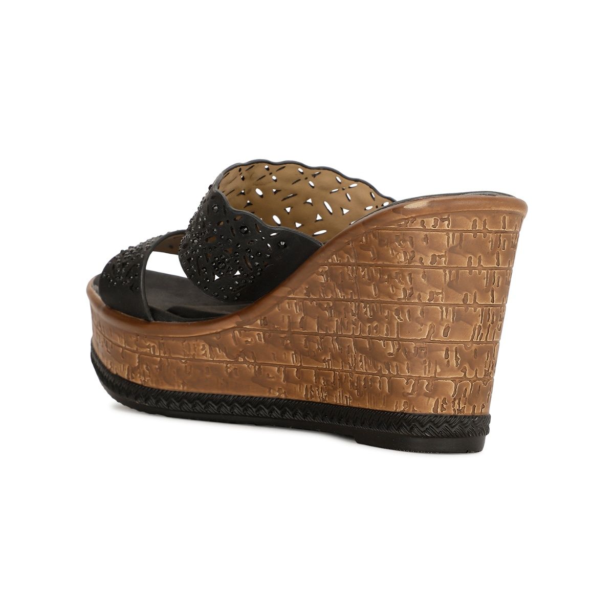 Buy Bata Women Slip-On Heel Wedges Black Online