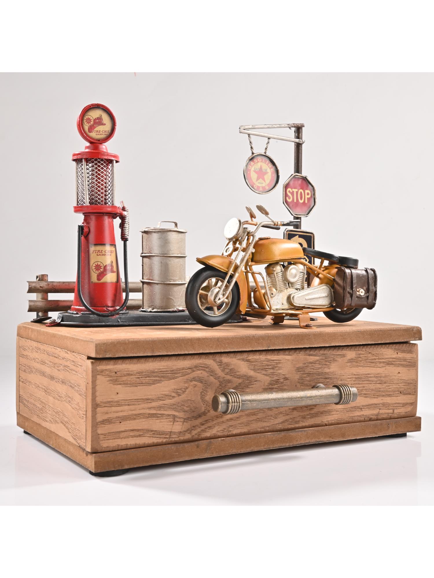Buy Gibox Heritage Rustic Motorcycle Gas Station Home Styling Accent ...