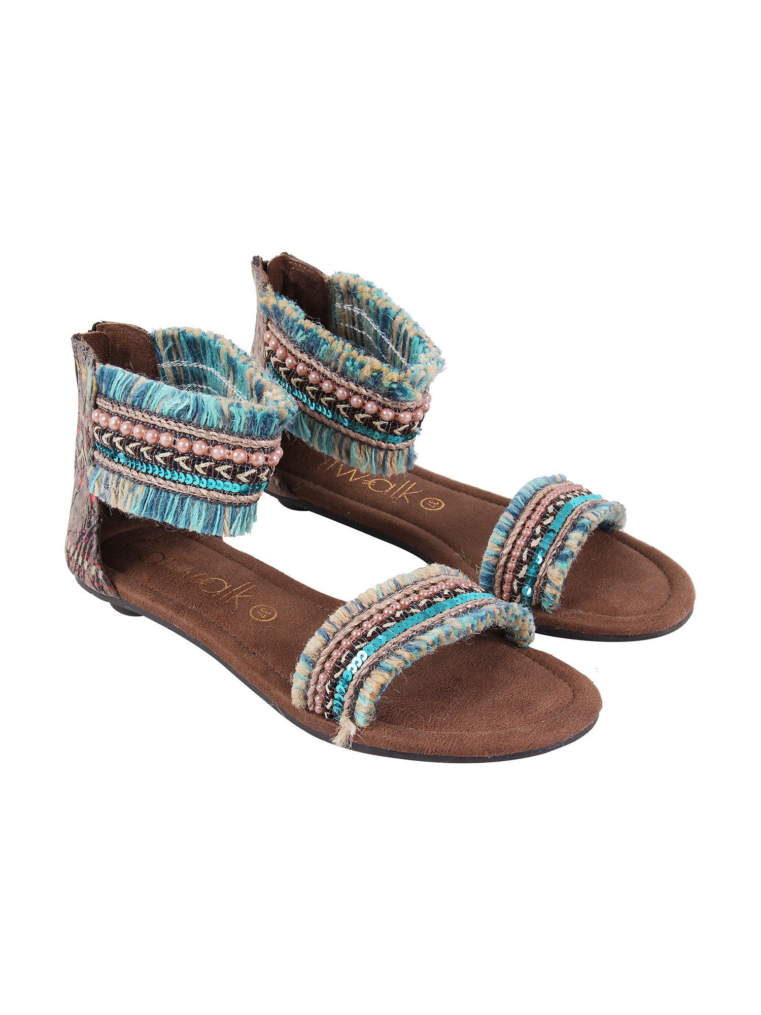 CATWALK Multi-Color Embellished Flats: Buy CATWALK Multi-Color ...