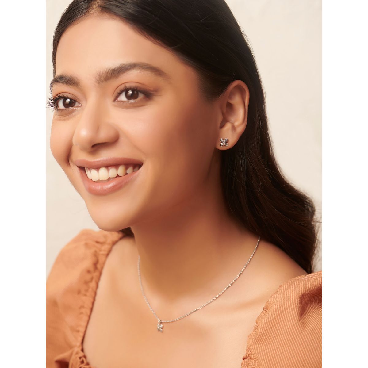 Buy Shaya by CaratLane A New Bloom Flower Earrings in 925 Silver Online