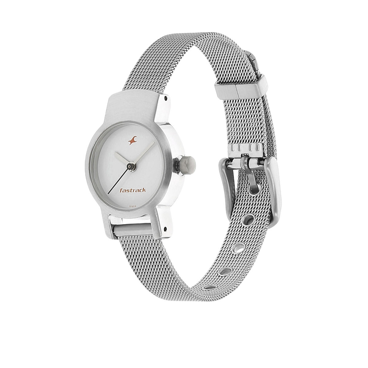 Buy Fastrack White Dial Silver Metal Strap Watch Online