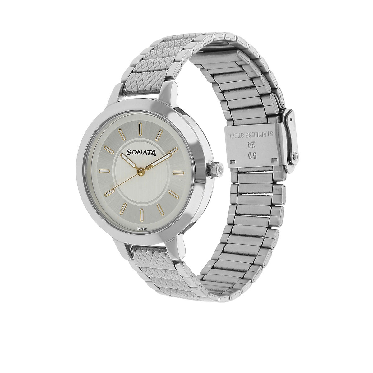 Buy Sonata Champagne Dial Two Toned Stainless Steel Strap Watch Online