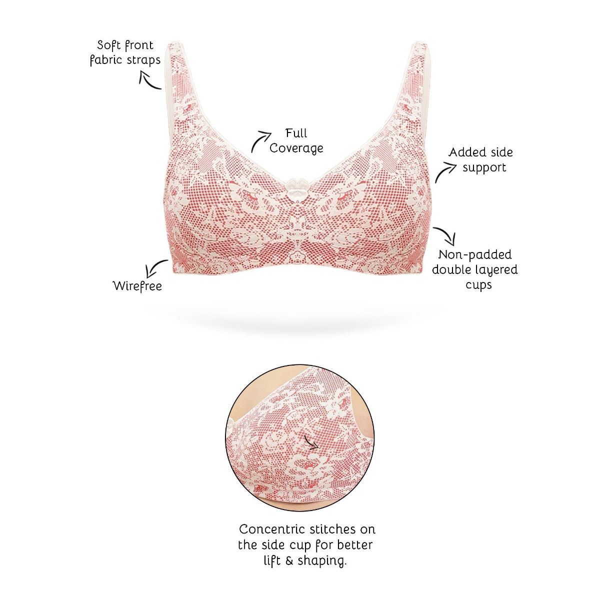 Buy Inner Sense Organic Cotton Antimicrobial Seamless Side Support Bras ...