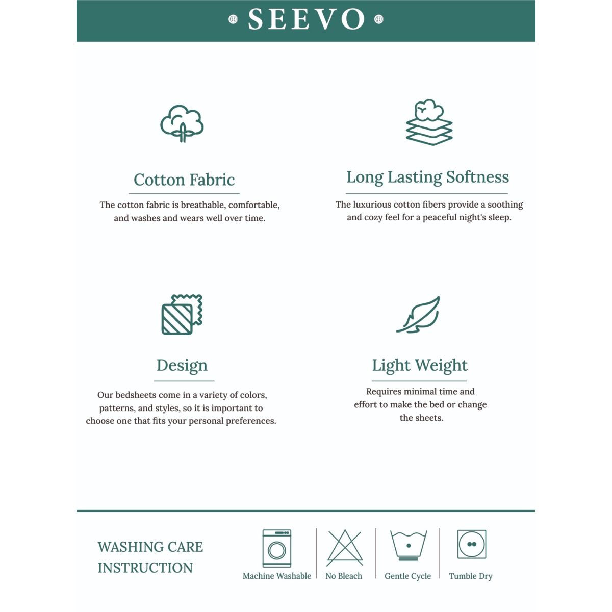 Buy SEEVO Elvira Bedsheet with 2 Pillow Covers - Basil Online