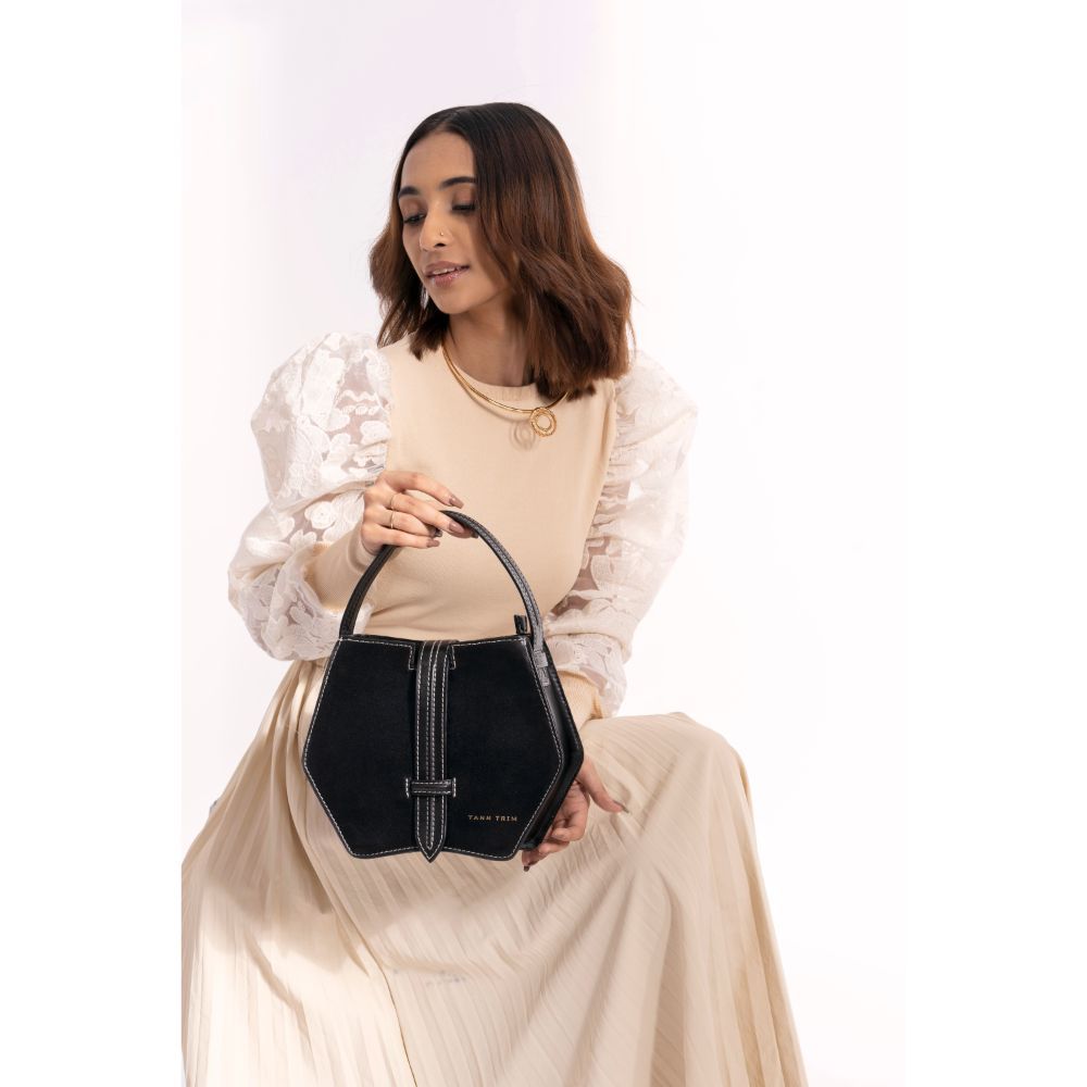 Buy Tann Trim The Classic Structured Handbag: Black Online