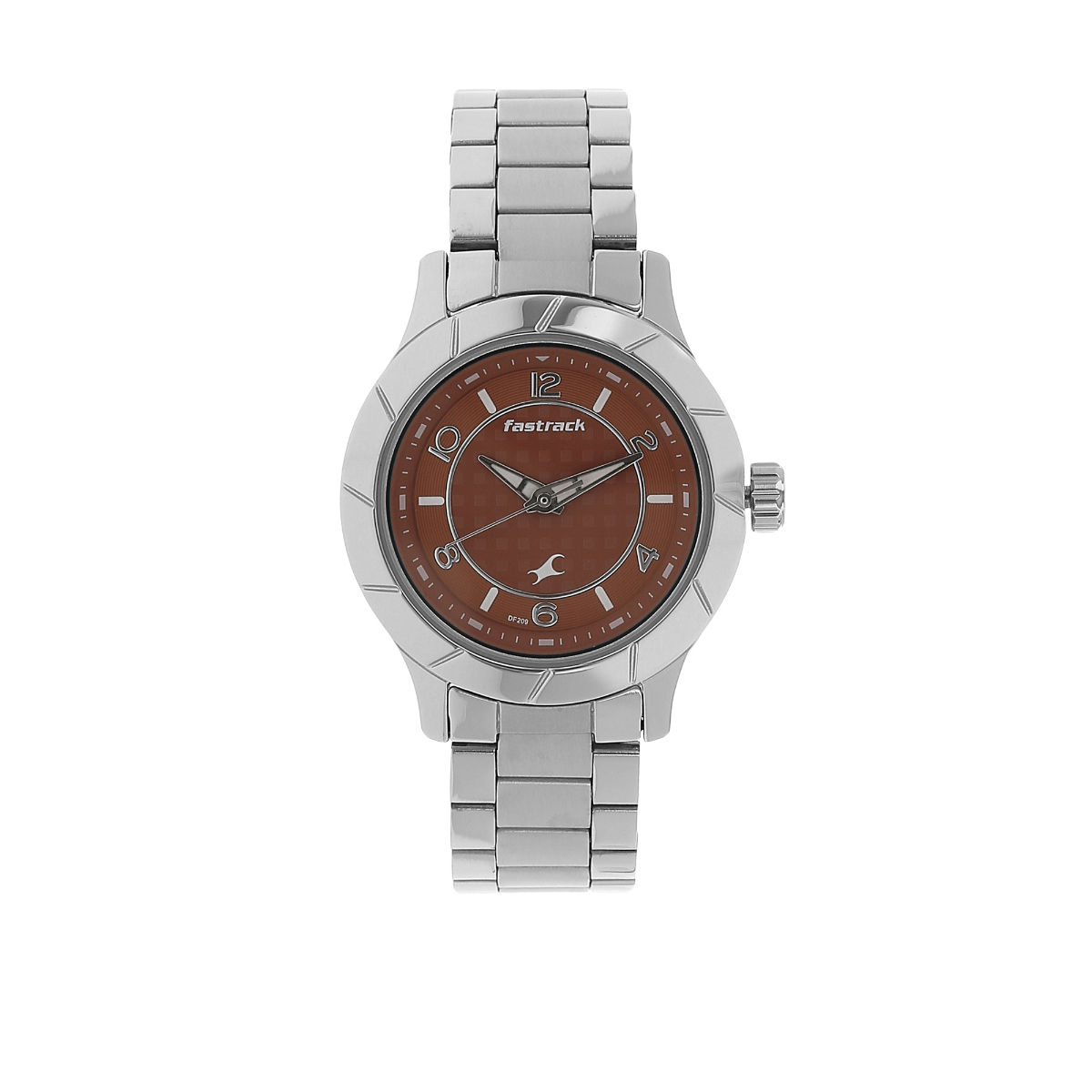 Buy Fastrack Orange Dial Silver Stainless Steel Strap Watch Online
