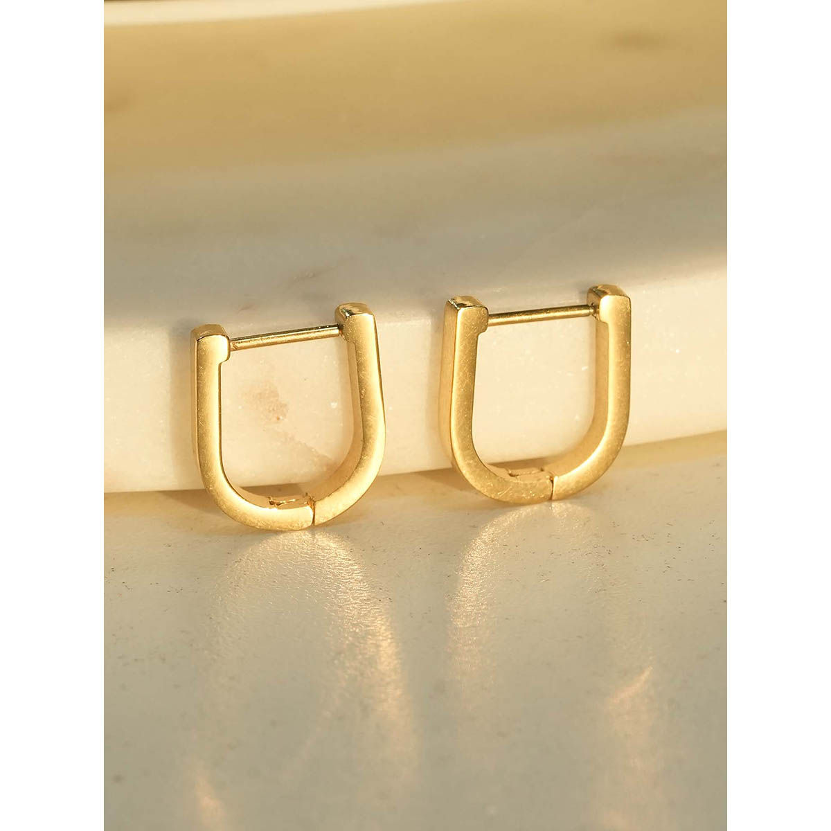 Buy Palmonas Gold U-Shaped Hoop Earrings Online