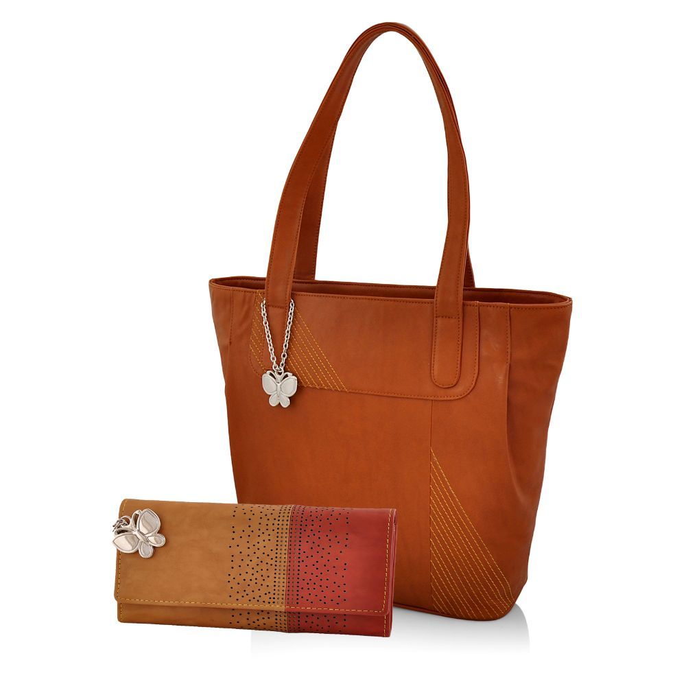 Buy Butterflies Women's Handbag and Wallet Combos(Tan)(BNS WB0276) (1 ...