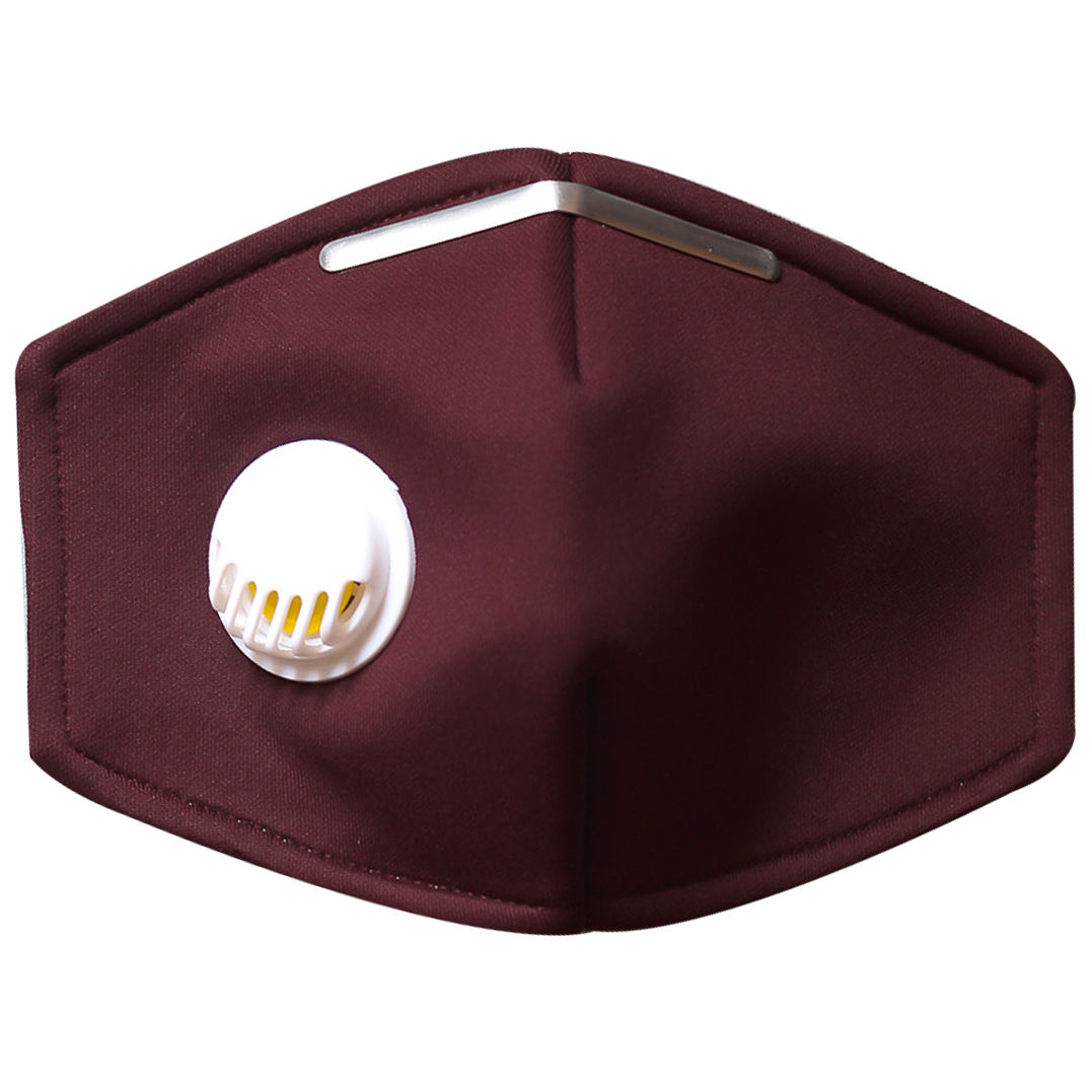 Buy Bellofox 3-Ply Maroon Maroon Filter Valve Solid Cotton Face Mask Online
