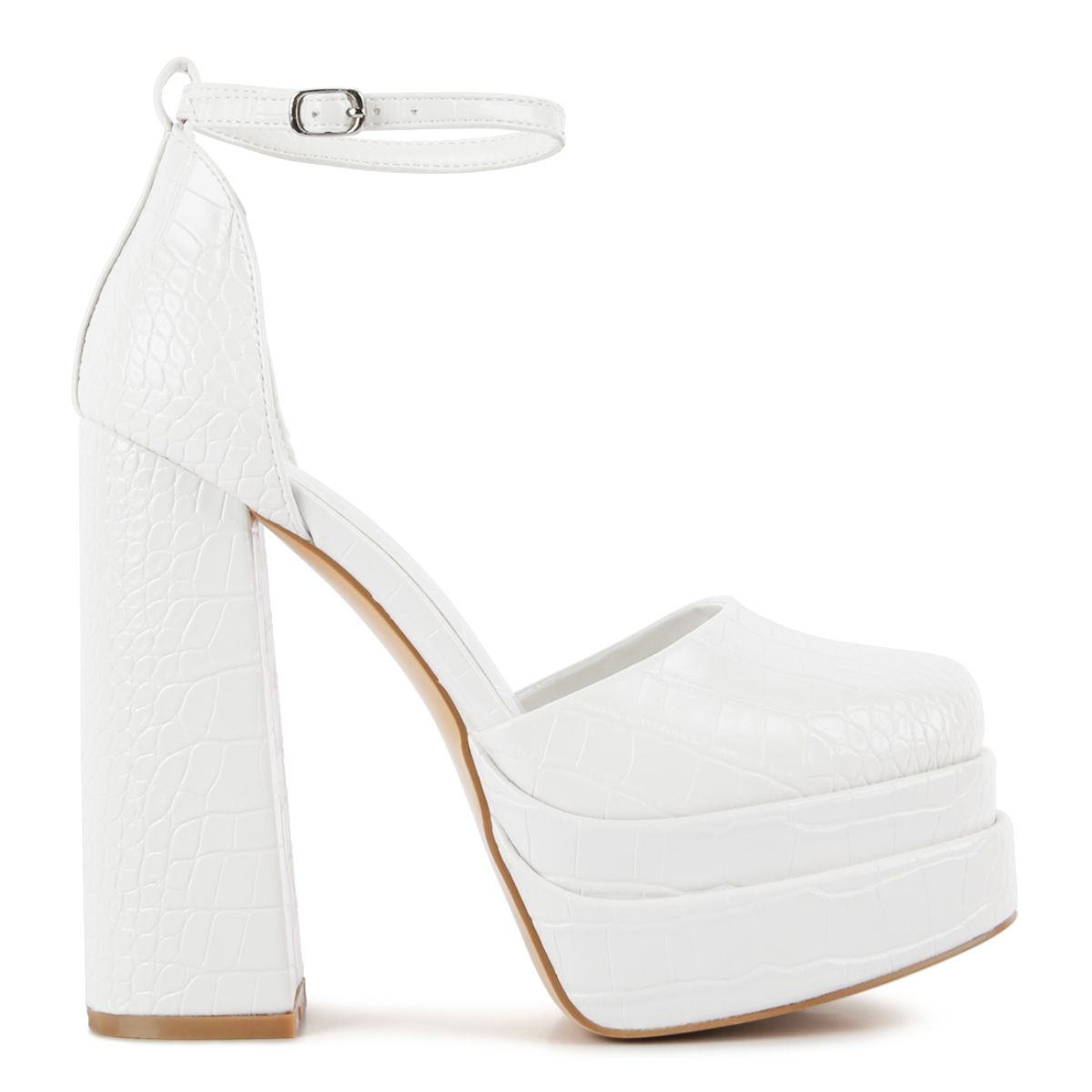 Buy London Rag Textured White Heels Online