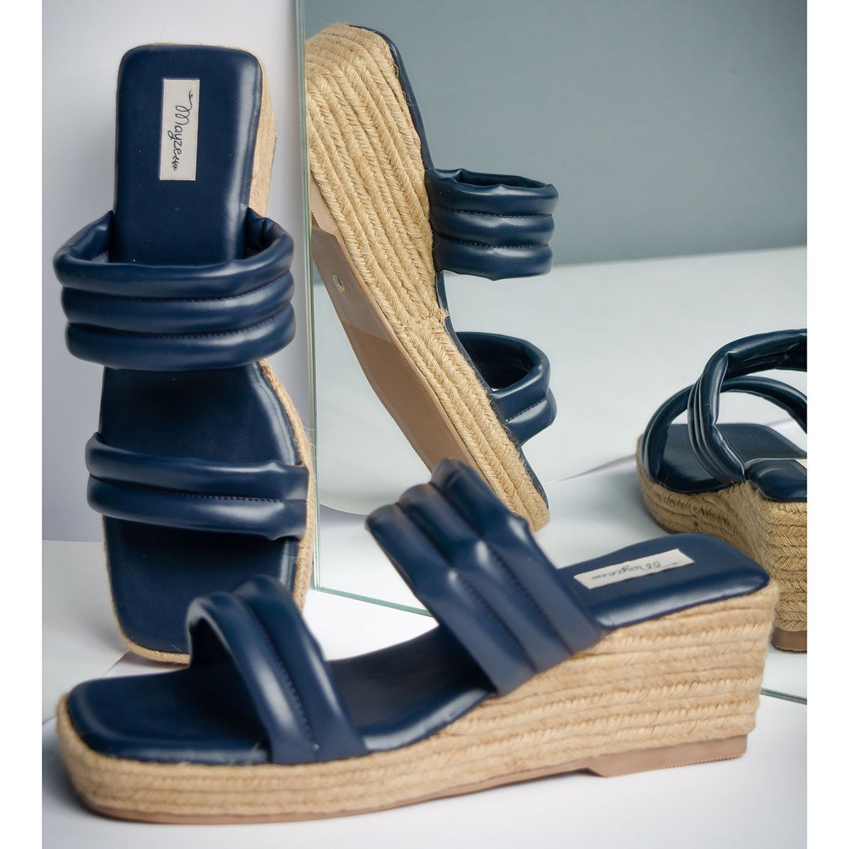 MAYZE Marbella Navy Blue Wedges: Buy MAYZE Marbella Navy Blue Wedges ...
