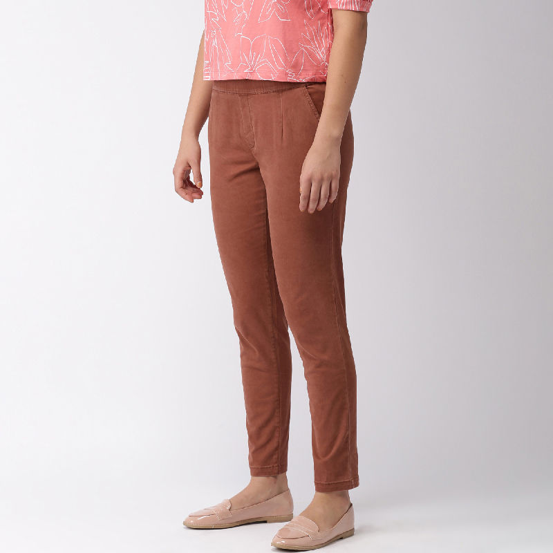 Buy Go Colors Rust Denim Stretch Pants (L) Online