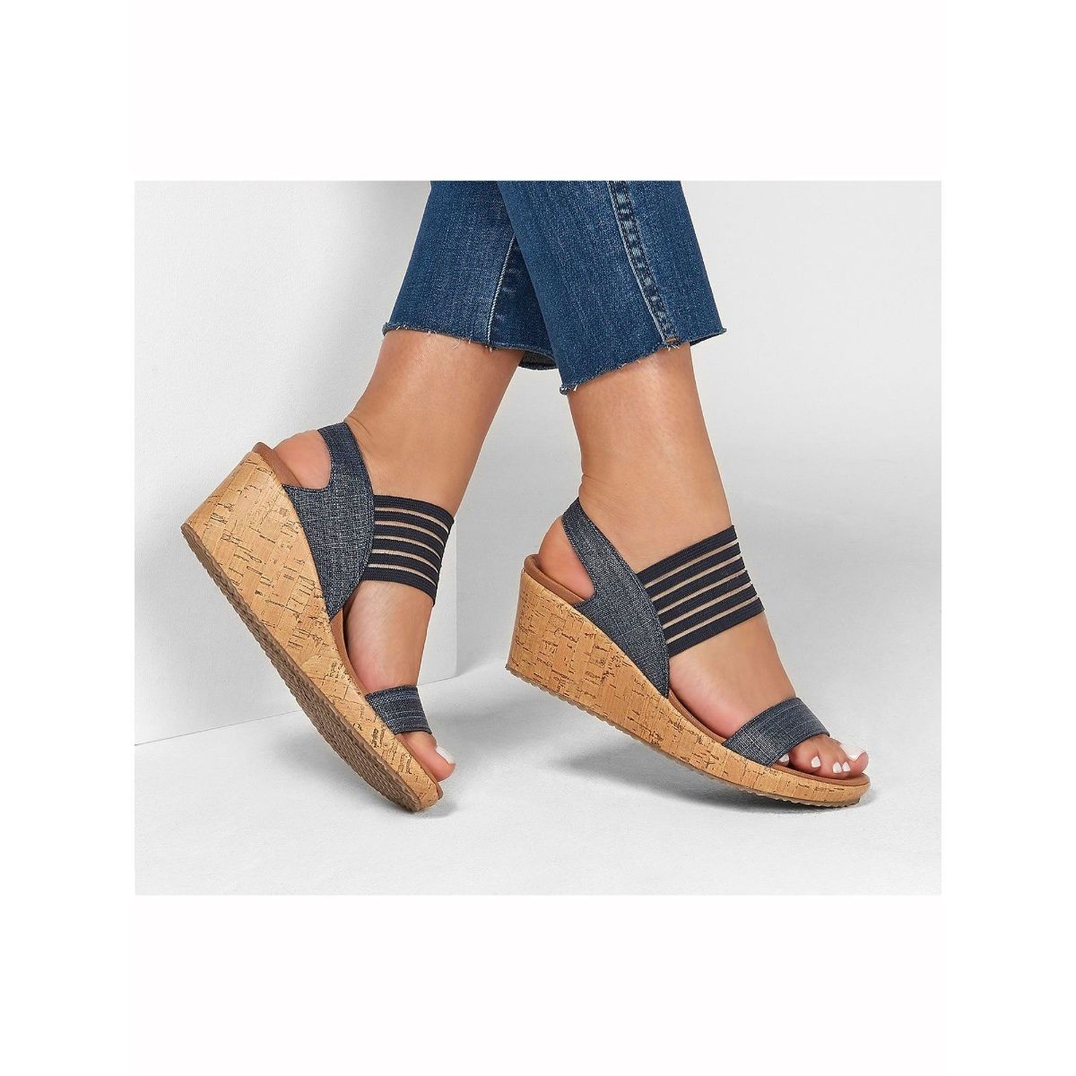 Buy SKECHERS BEVERLEE SMITTEN KITTEN Navy Blue Sandal Online