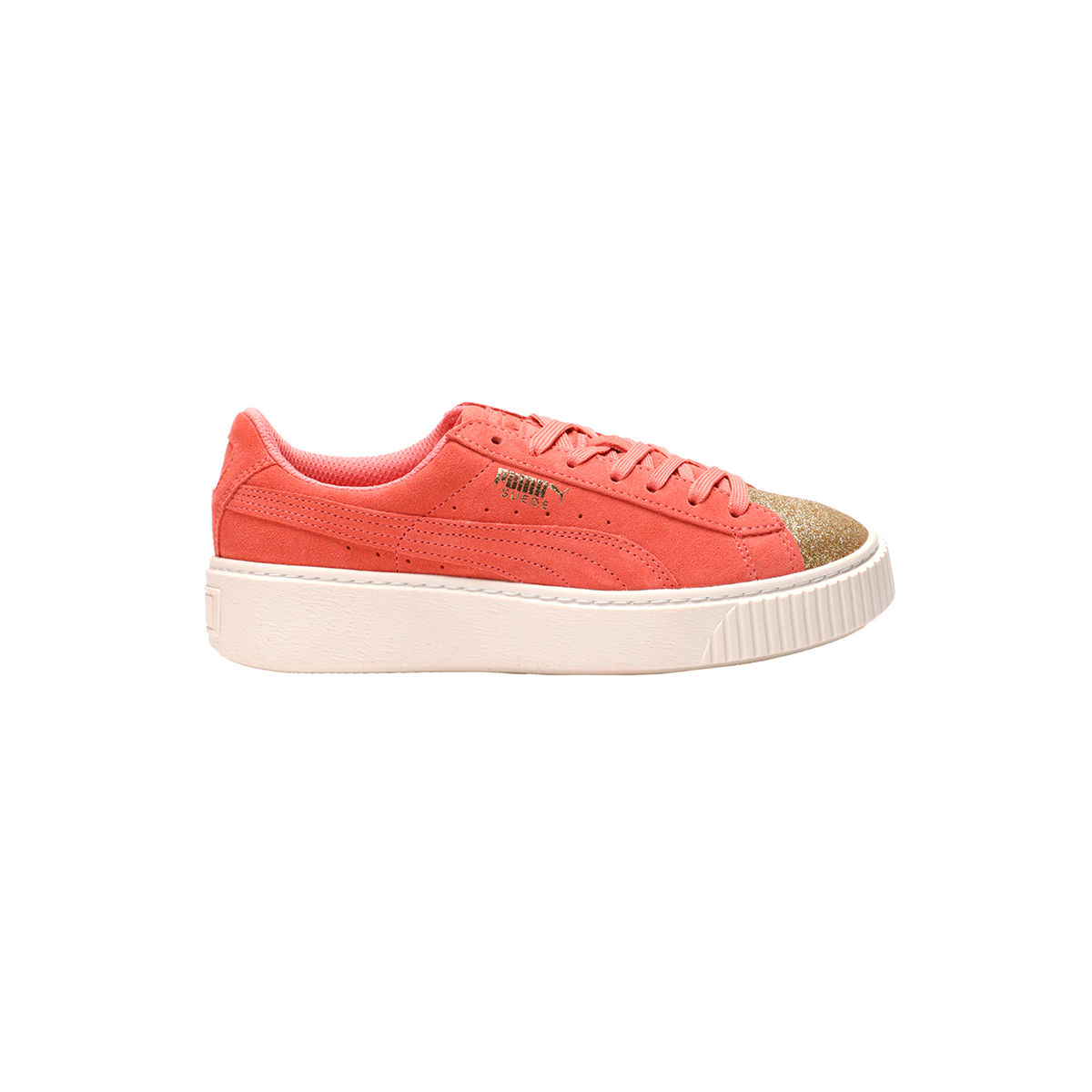 Buy Puma Peach Suede Platform Glam Junior Shoes Online