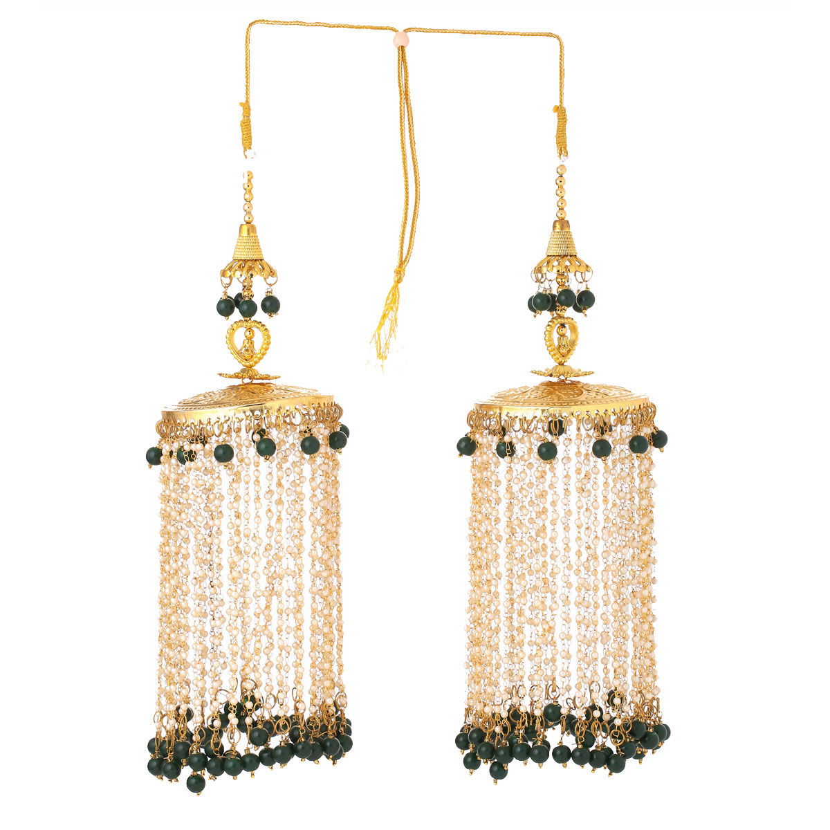 VIRAASI Green Beaded Handcrafted Kaleera: Buy VIRAASI Green Beaded ...