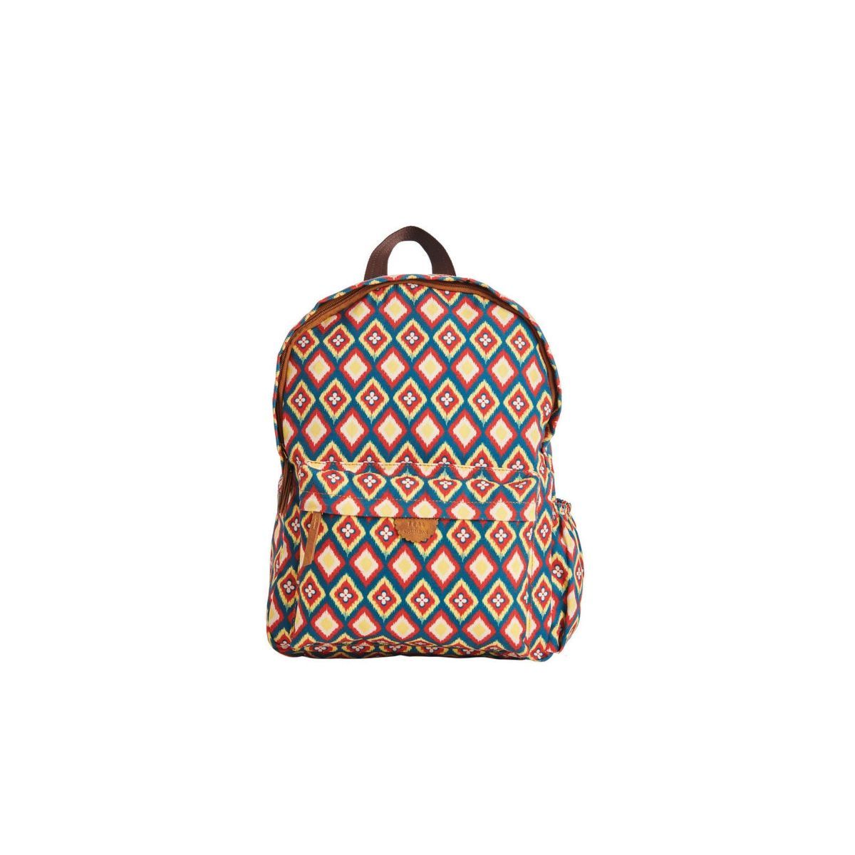 Buy Teal by CHUMBAK Ikkat Glow Laptop Backpack Online