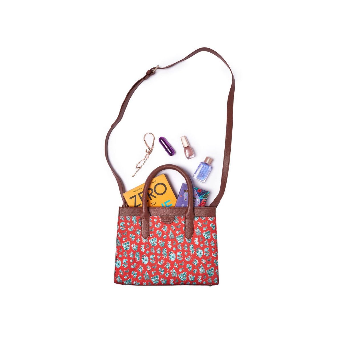 Buy Teal by CHUMBAK Wildflower Satchel Hand Bag Online