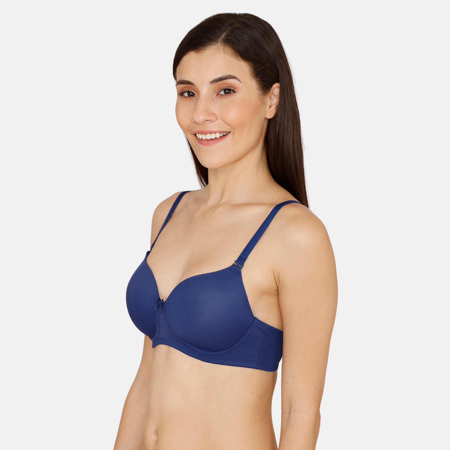 Zivame Rosaline Padded Non Wired Medium Coverage Bra - Blue Depth: Buy Zivame Rosaline Padded ...