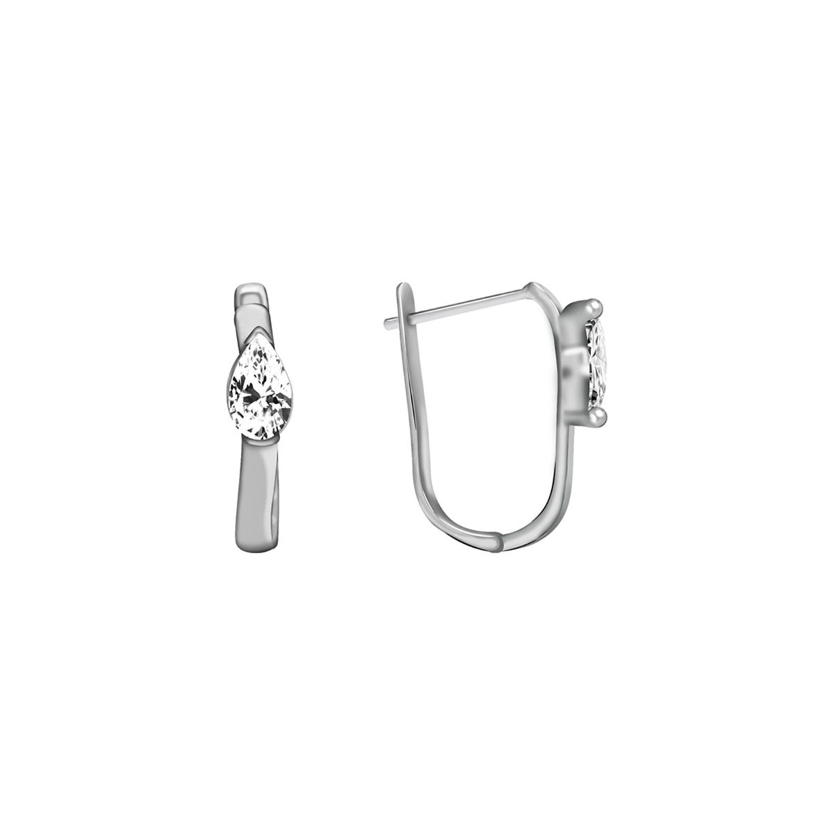 Buy Giva Sterling Silver Zircon Drop Cylinder Hoops For Women(One Size ...