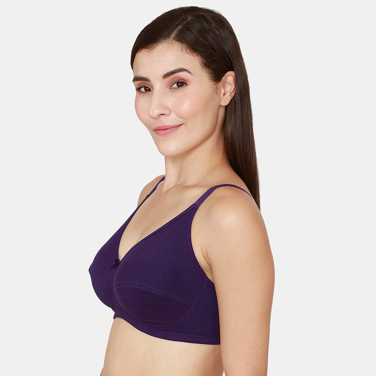 Buy Zivame Rosaline Everyday Double Layered Non Wired Medium Coverage Bra - Parachute Purple Online
