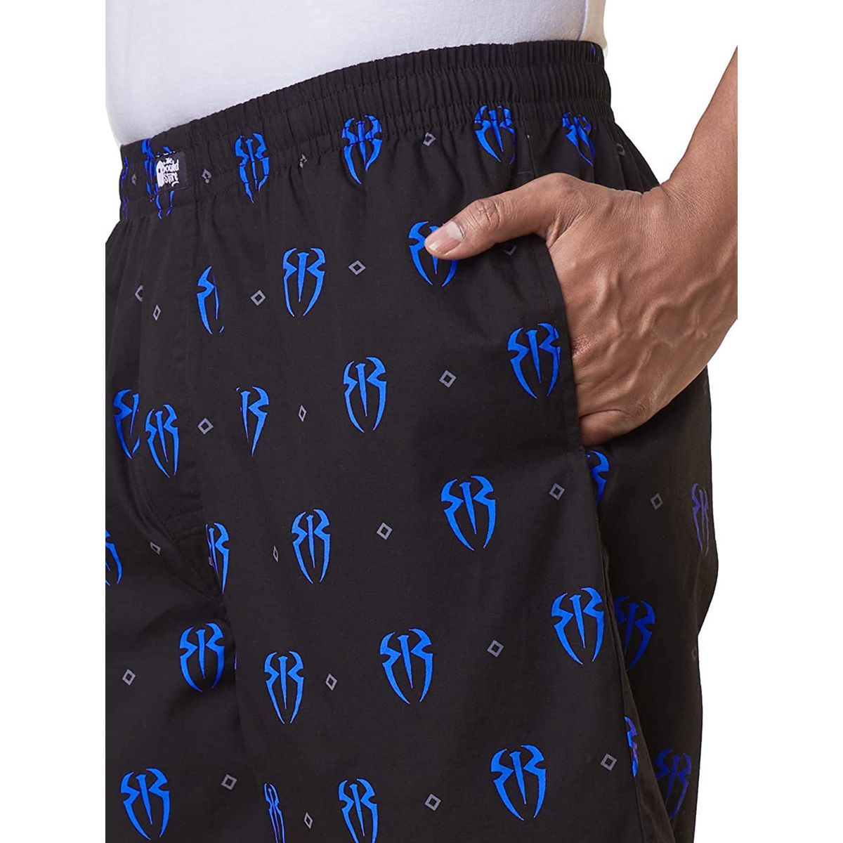 Buy The Souled Store Men Official WWE Roman Reigns Logo Pattern Black ...