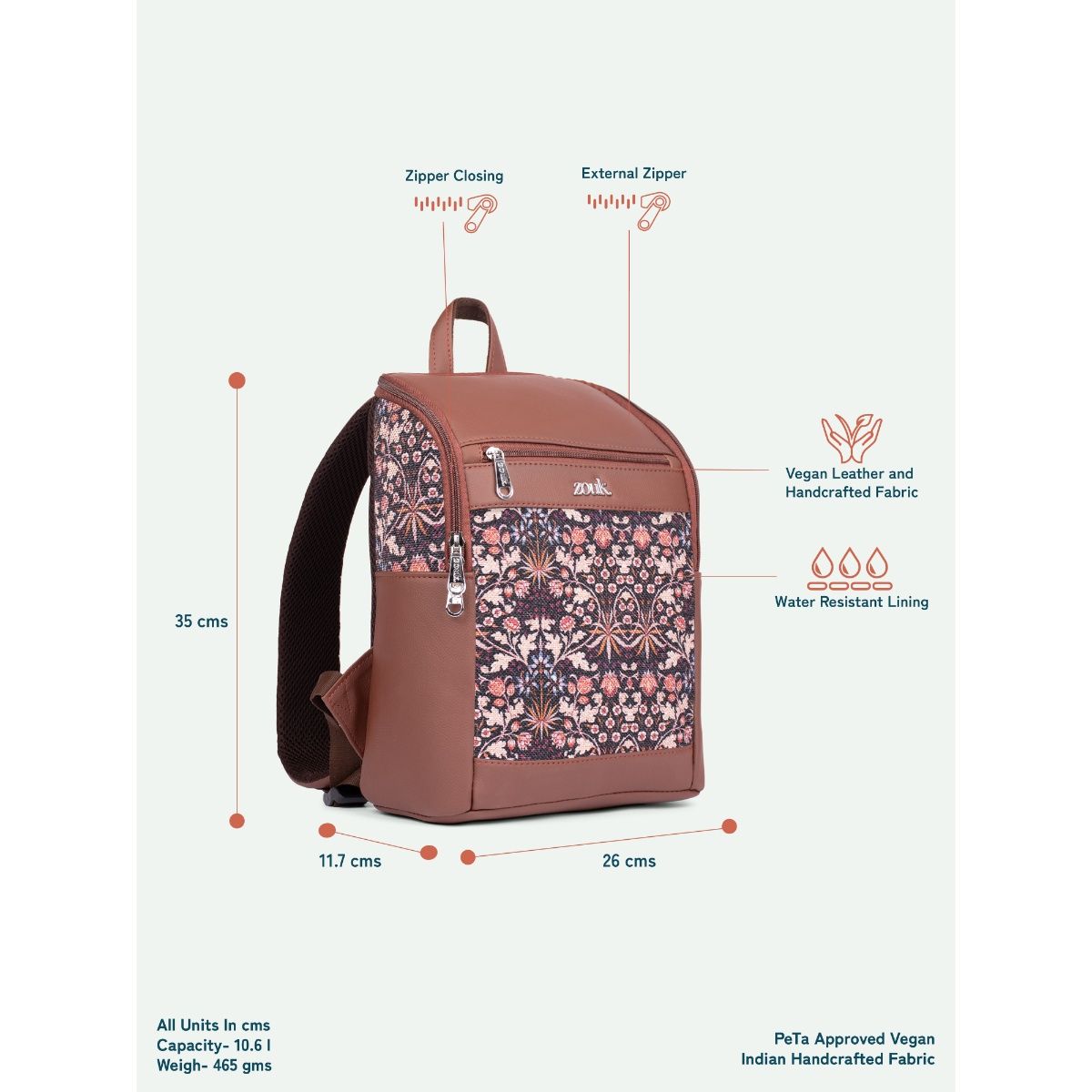 Buy Zouk Kashmir Blooms Amalia Backpack Online