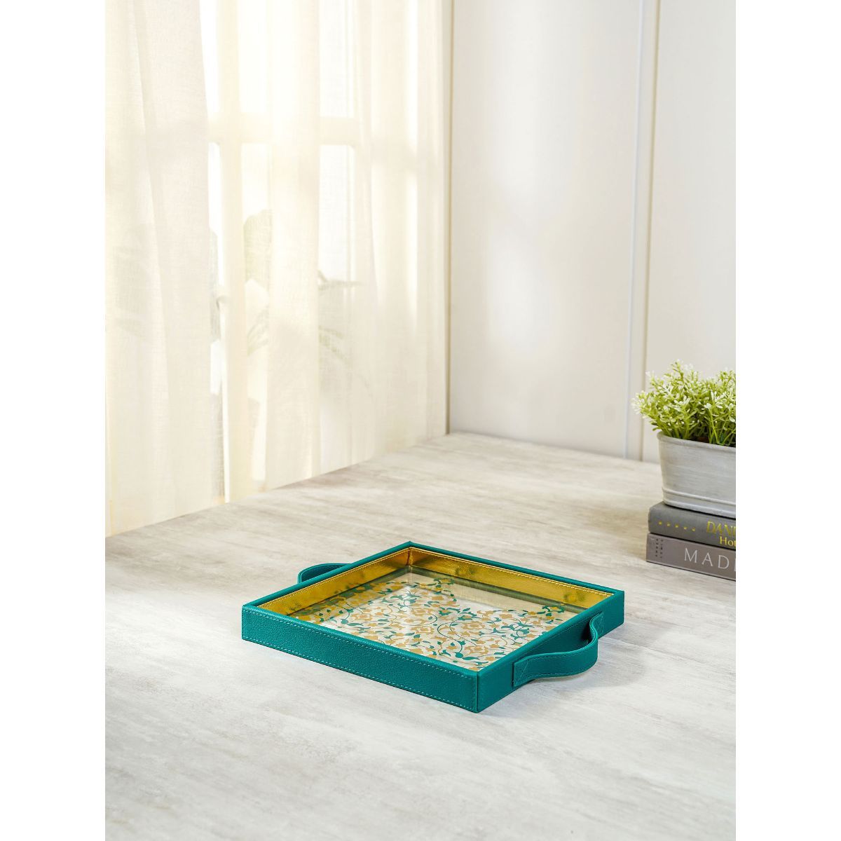 Pure Home + Living Green Garden Square Glass Tray: Buy Pure Home ...