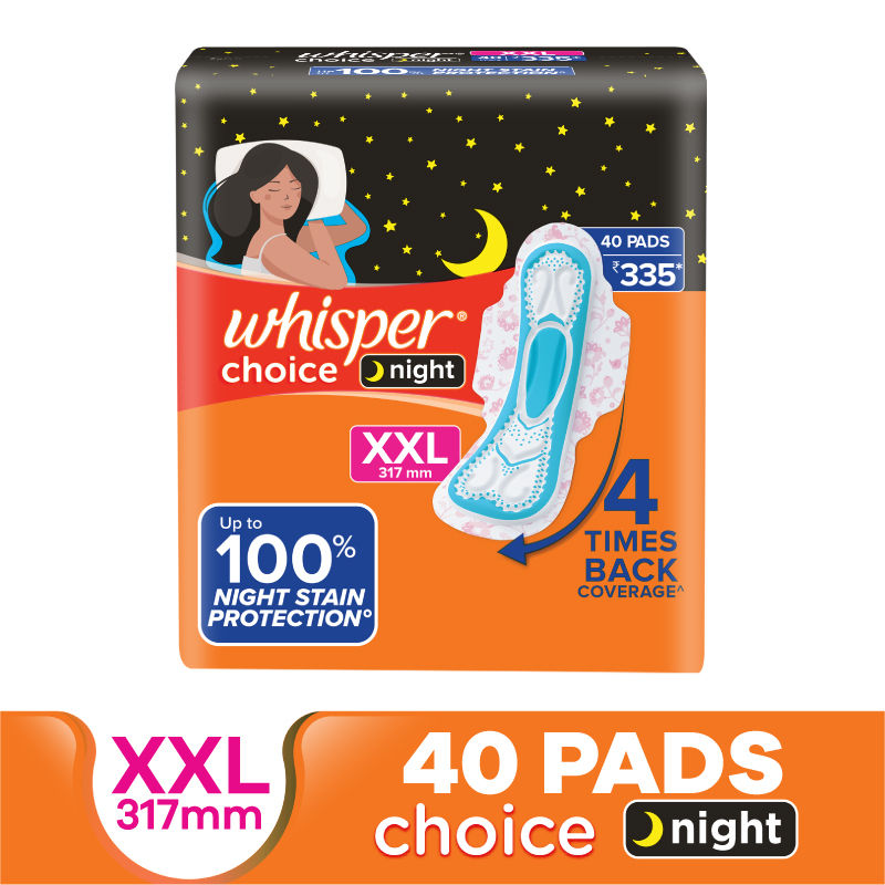 Buy Whisper Choice Nights XXL For Women Sanitary - 40 Pads Online
