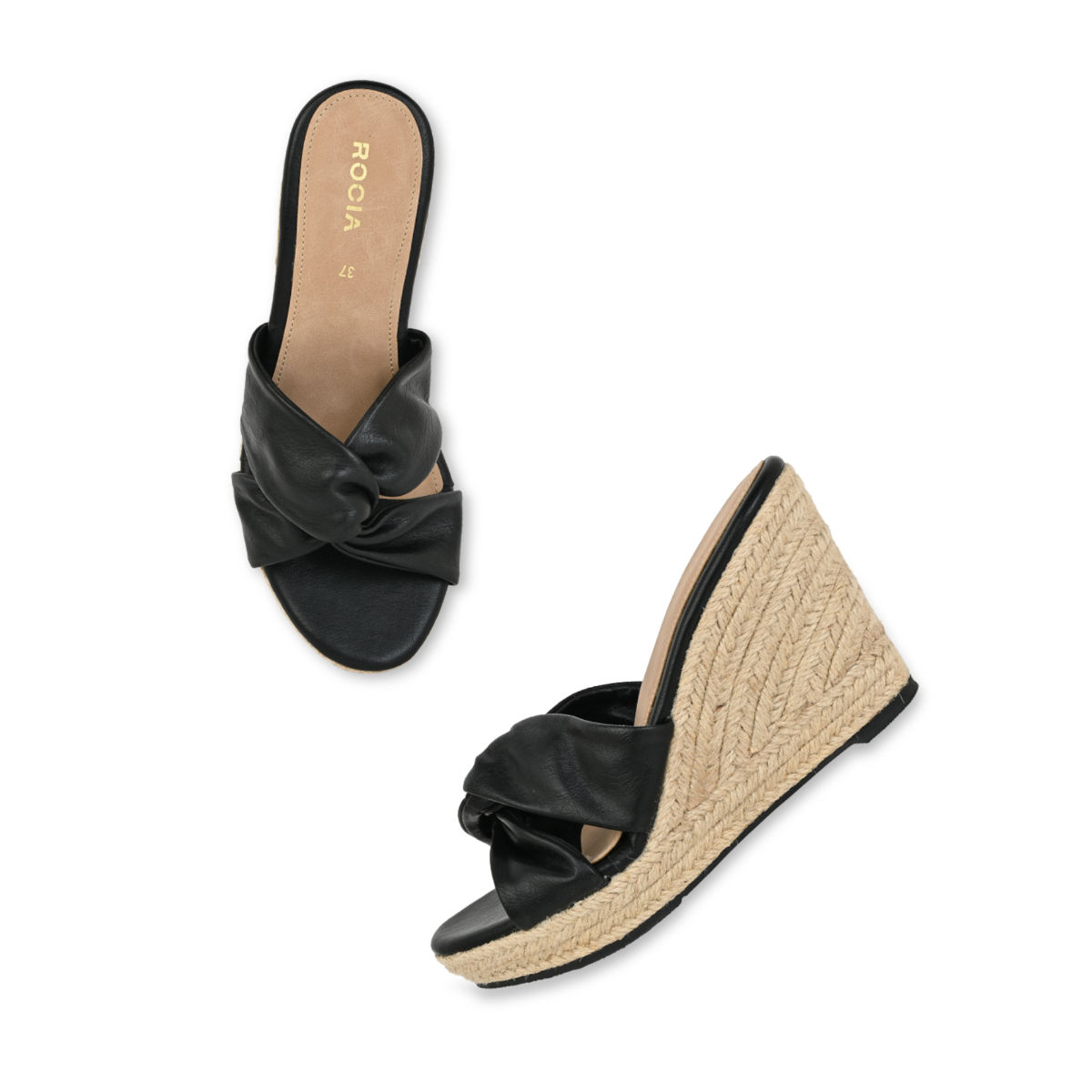 Buy ROCIA By Regal Black Women High Heel Wedges Online