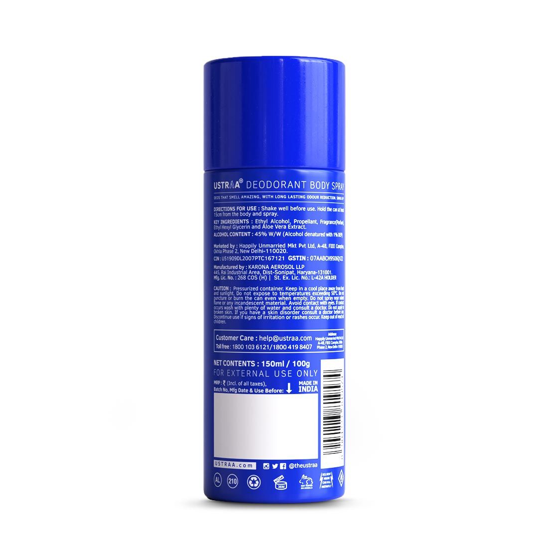 Buy Ustraa Blue Deodorant Body Spray Online