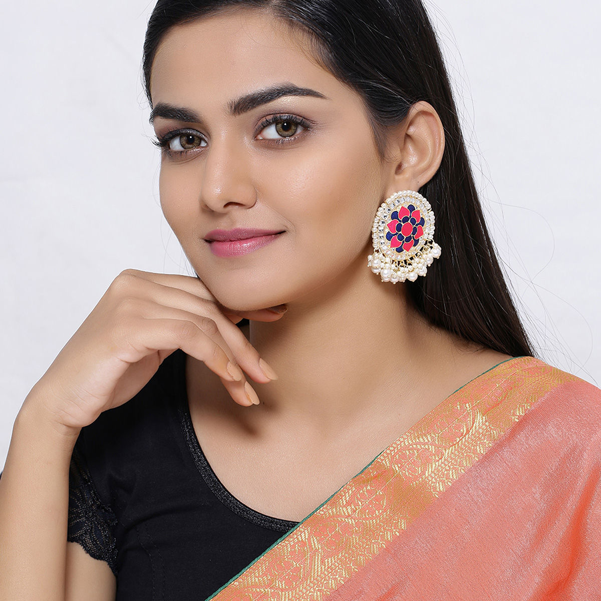 SHOSHAA Pink Blue Enamel Big Studs: Buy SHOSHAA Pink Blue Enamel Big ...