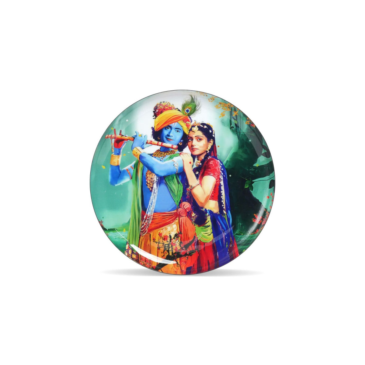 Buy Brick Brown Krishna Saga Wall Plates Set (Set of 5) Online