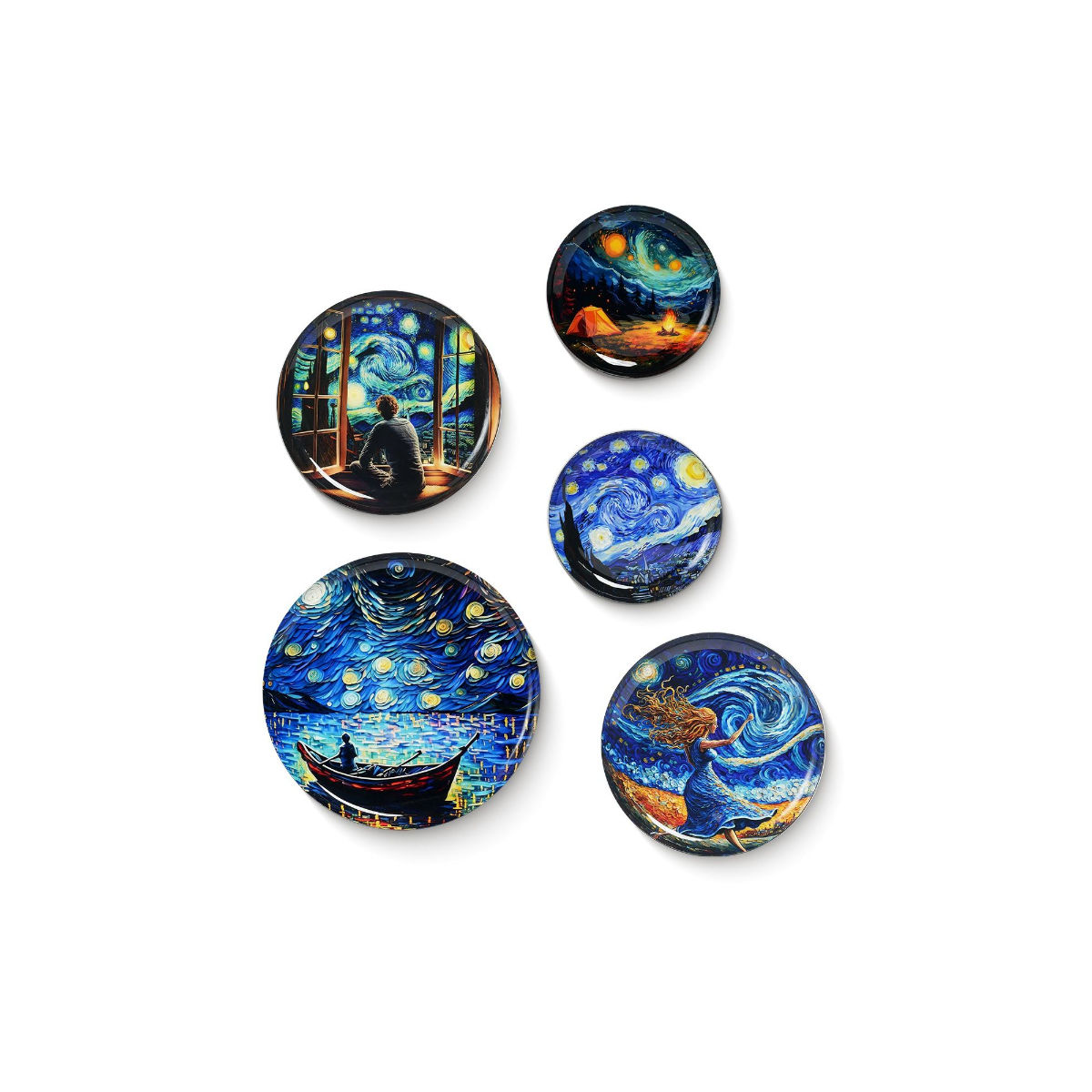 Buy Brick Brown Van Gogh Vista Wall Plates (Set of 5) Online