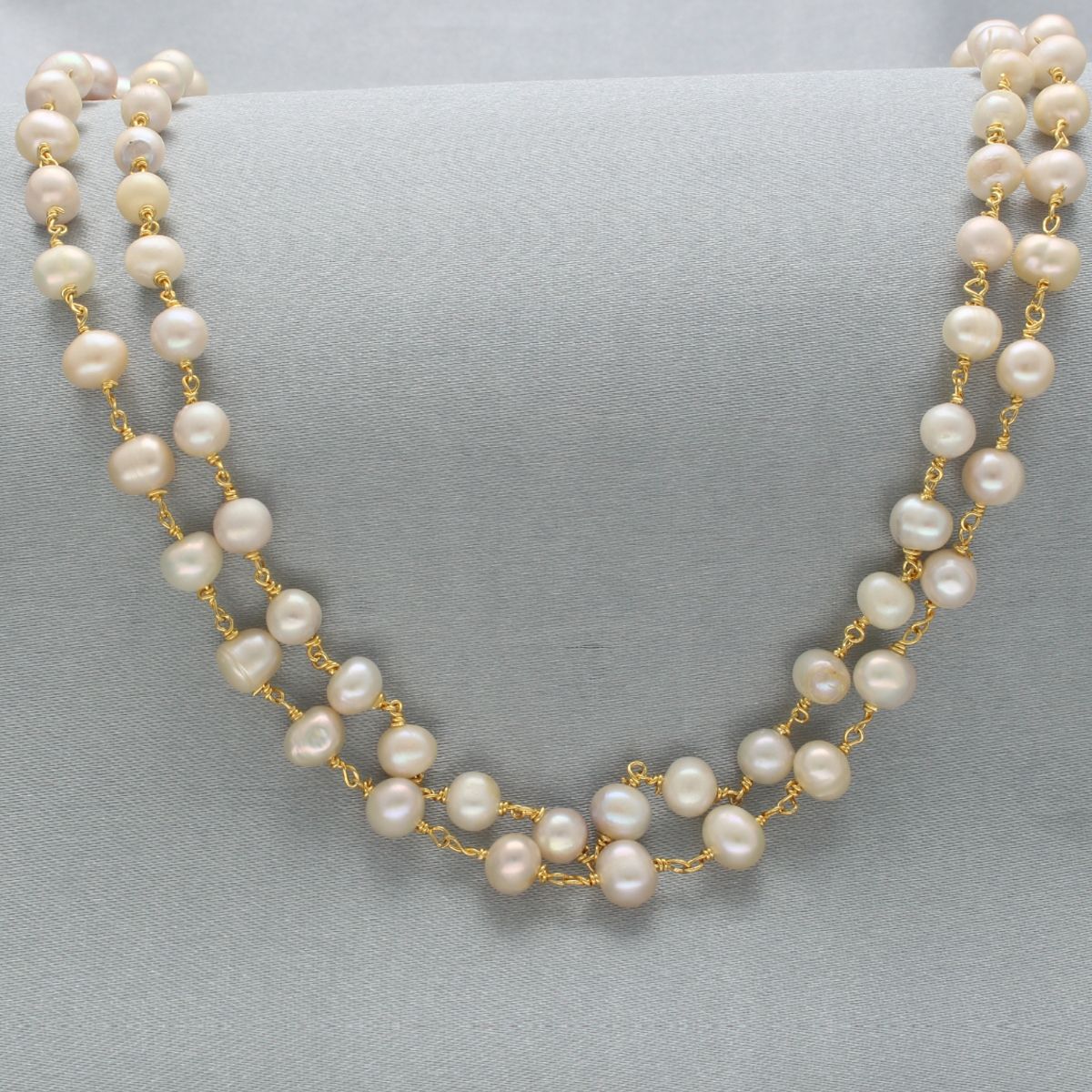 Sri Jagdamba Pearls Pearls Lolita 2 Lines Pearl White Necklace: Buy Sri ...