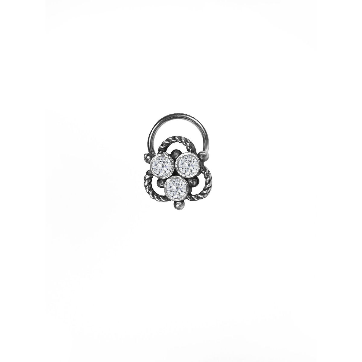 Giva Avni By Oxidised Silver Shiny Flower Nose Pin For Women Buy Giva