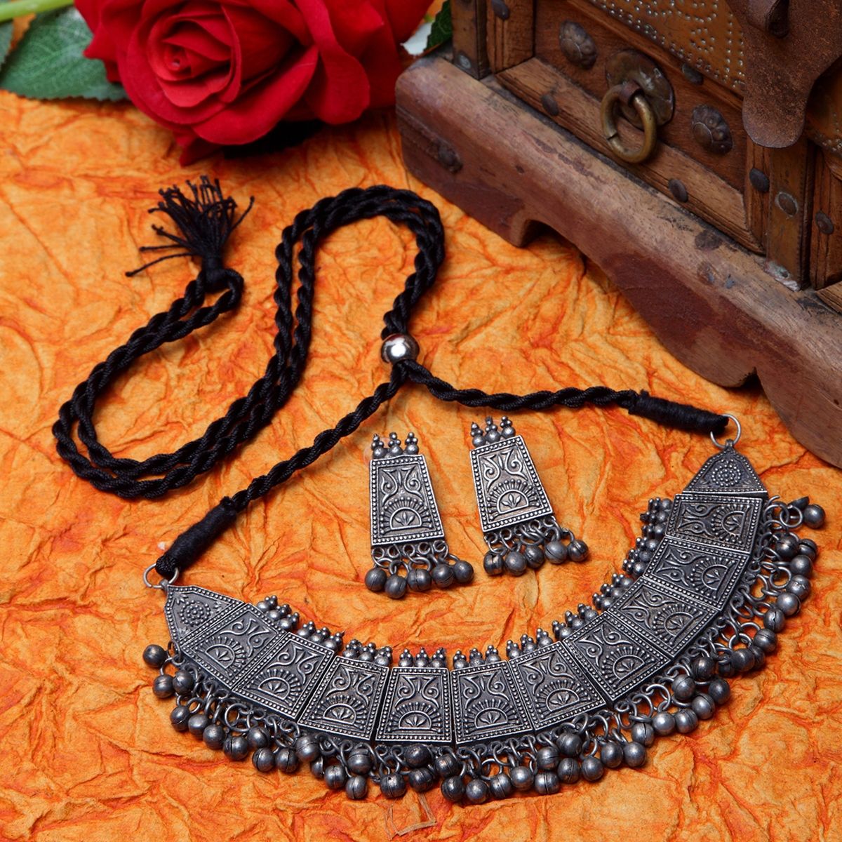 Buy Moedbuille Ghungroo Studded Antique Tribal Design Handcrafted ...