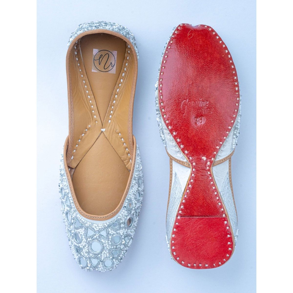 Buy NR BY NIDHI RATHI Embellished Off white Juttis Online
