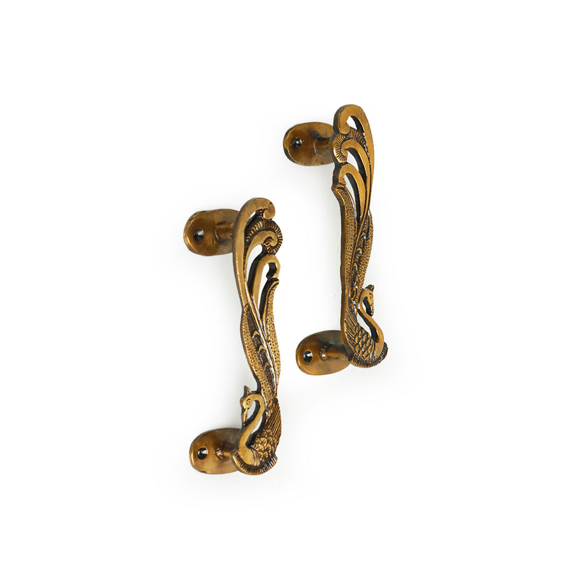 Buy ExclusiveLane Beautiful Peacock Pair Hand Etched Carved Door Handle ...