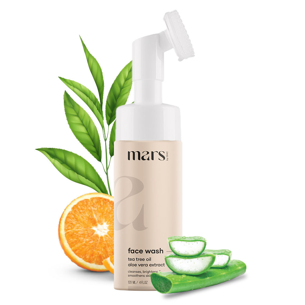 Mars by GHC Tea Tree Foaming Face Wash with Built-in Brush For Oil ...
