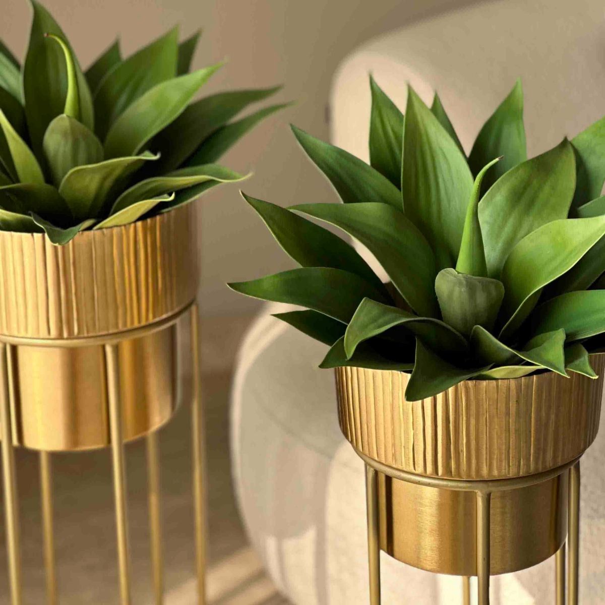 Buy Mason Home Brooklyn Fluted Gold Planter (Set Of 2) Online