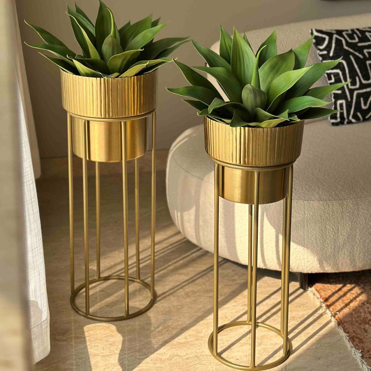 Buy Mason Home Brooklyn Fluted Gold Planter (Set Of 2) Online