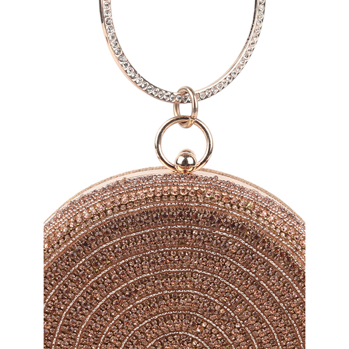 Buy Odette Tan Embellished Clutch with a Ring Handle Online