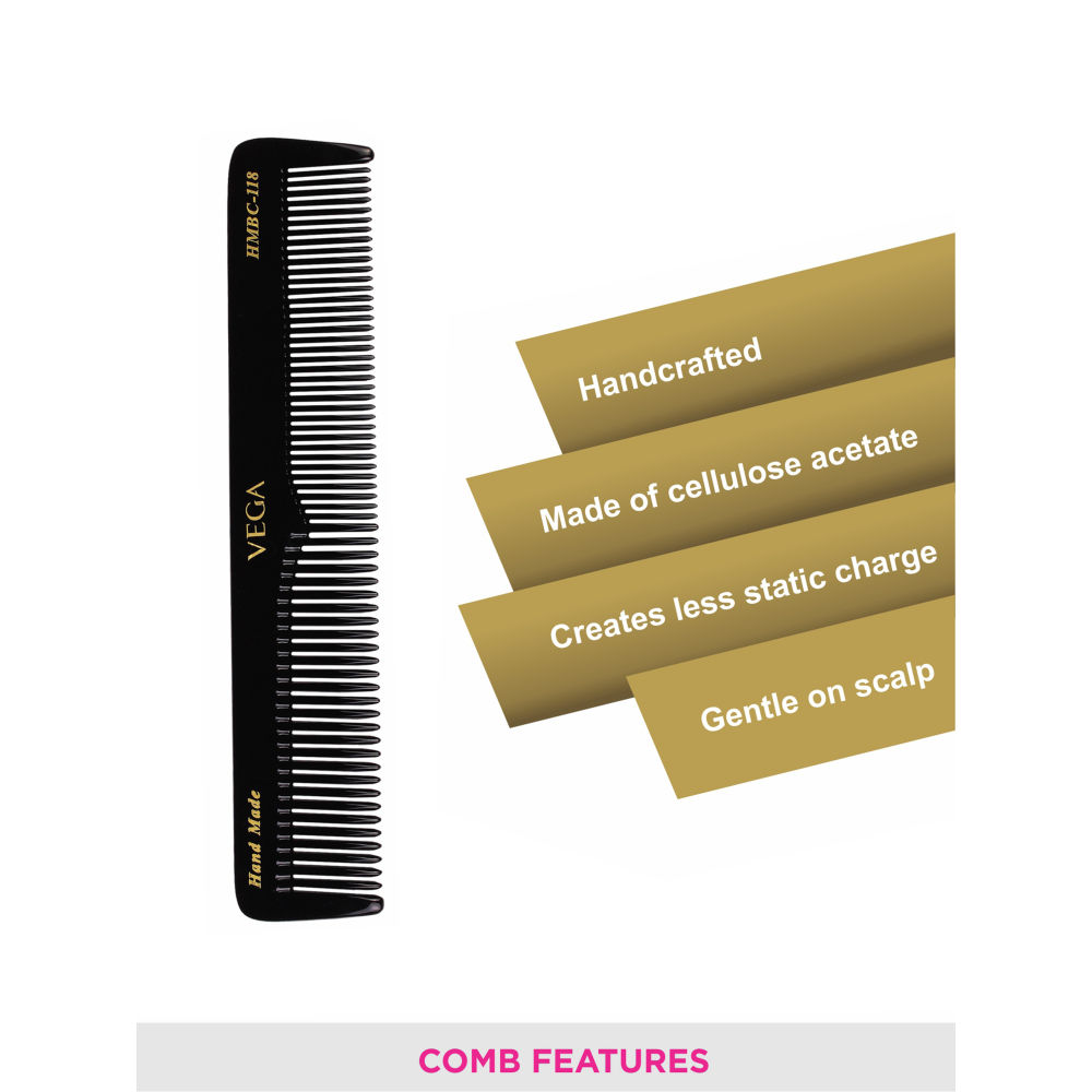 VEGA Handcrafted Comb - Black (HMBC-118): Buy VEGA Handcrafted Comb ...