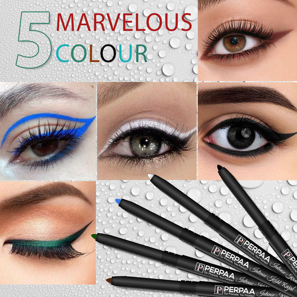 Buy PERPAA Grey Liquid Eyeliner + White Kohl Kajal Combo Online