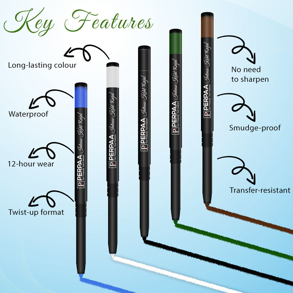 Buy PERPAA Grey Liquid Eyeliner + White Kohl Kajal Combo Online