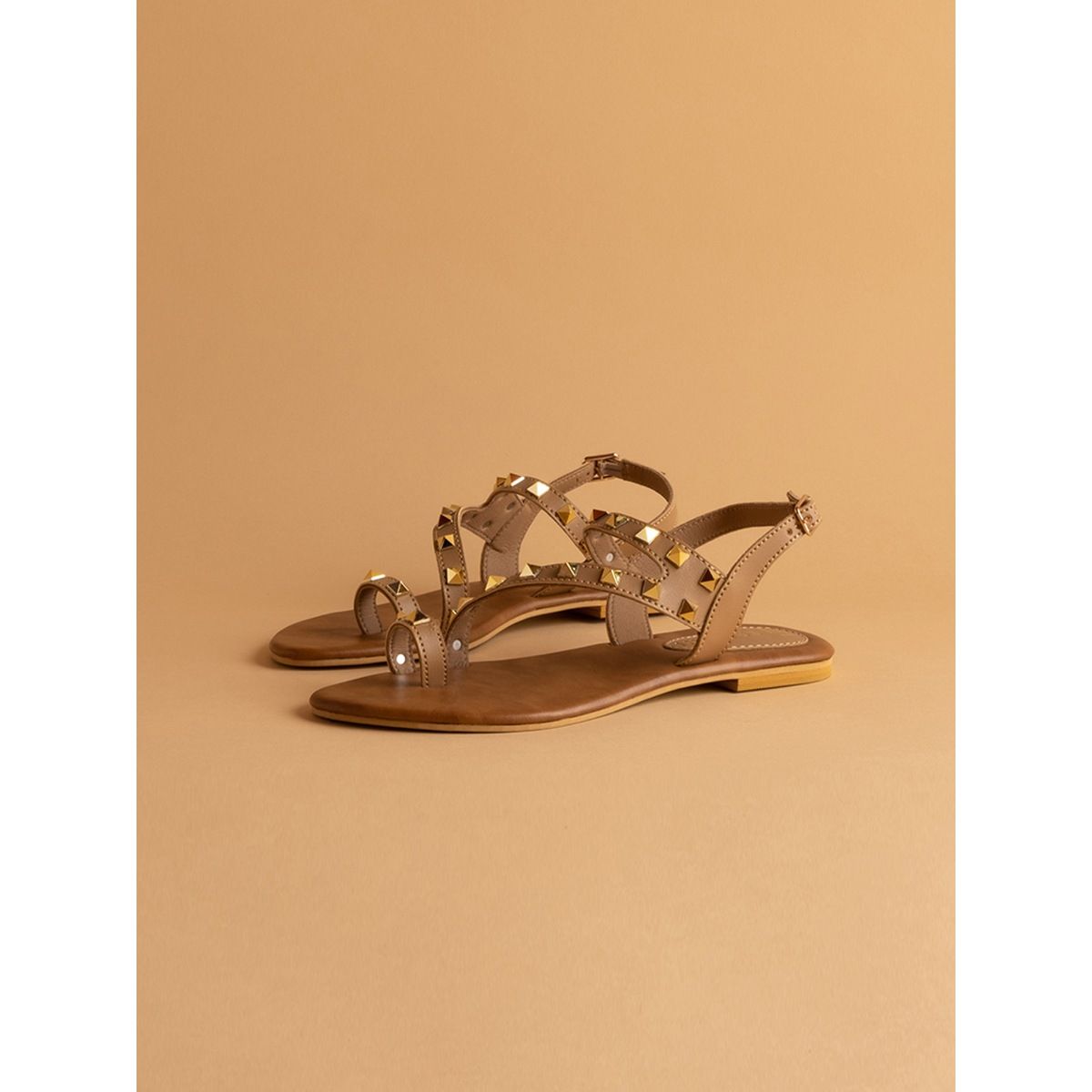 Buy Eridani Embellished Beige Alexa Flats Online