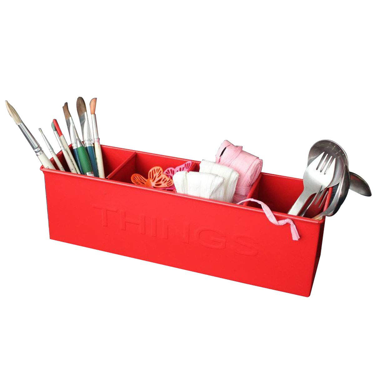 Buy Living With Elan Metal 4 Compartment Rectangular Desk Organizer (32 ...