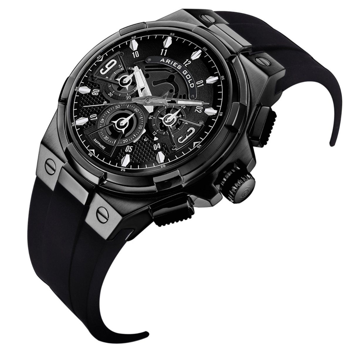Buy Aries Gold Lightning Chronograph Skeleton Watch With Sapphire Glass ...