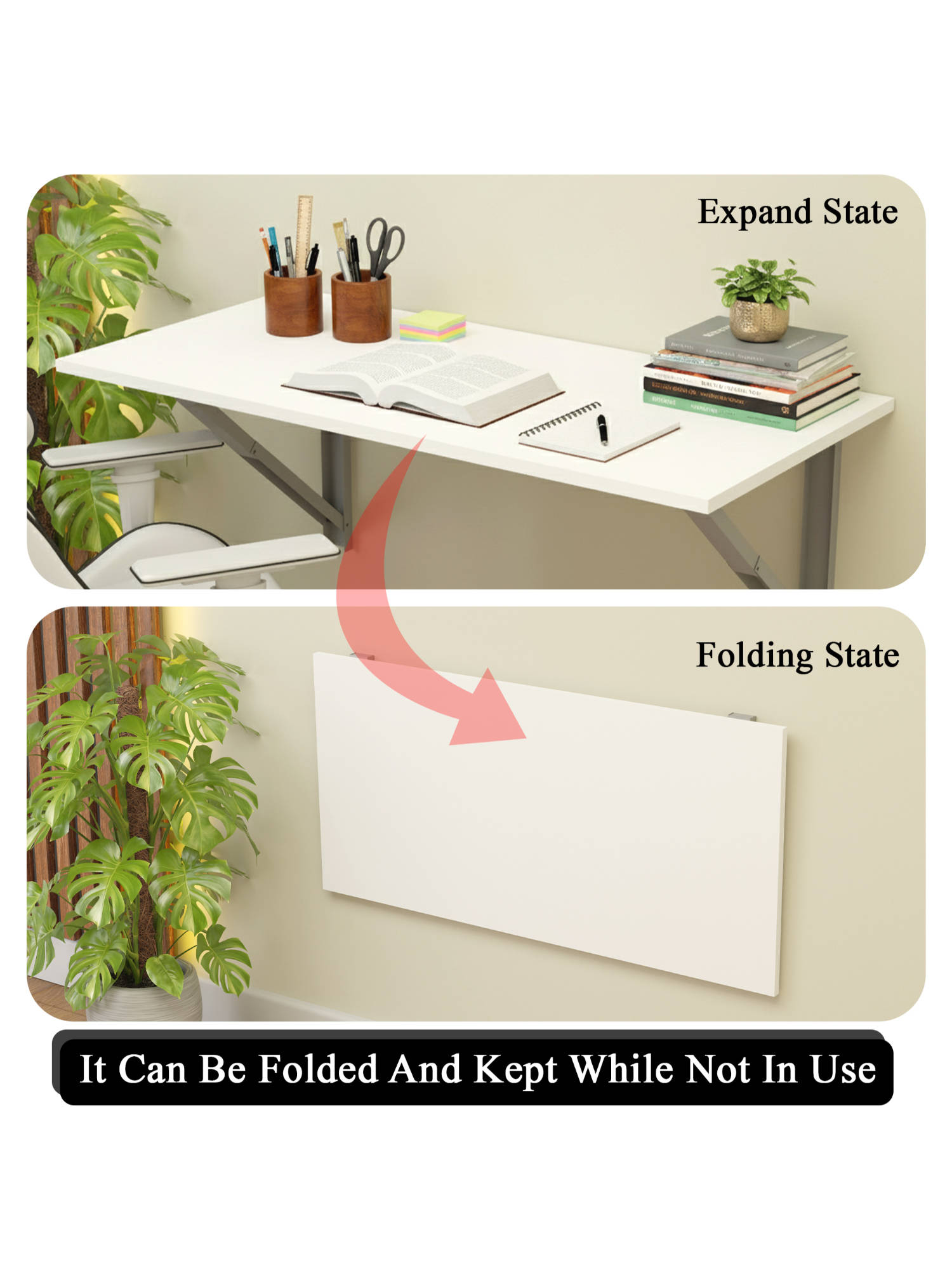 Buy Kuber Industries 32X16 Inch Mdf Wooden Wall Mount Table Foldable ...