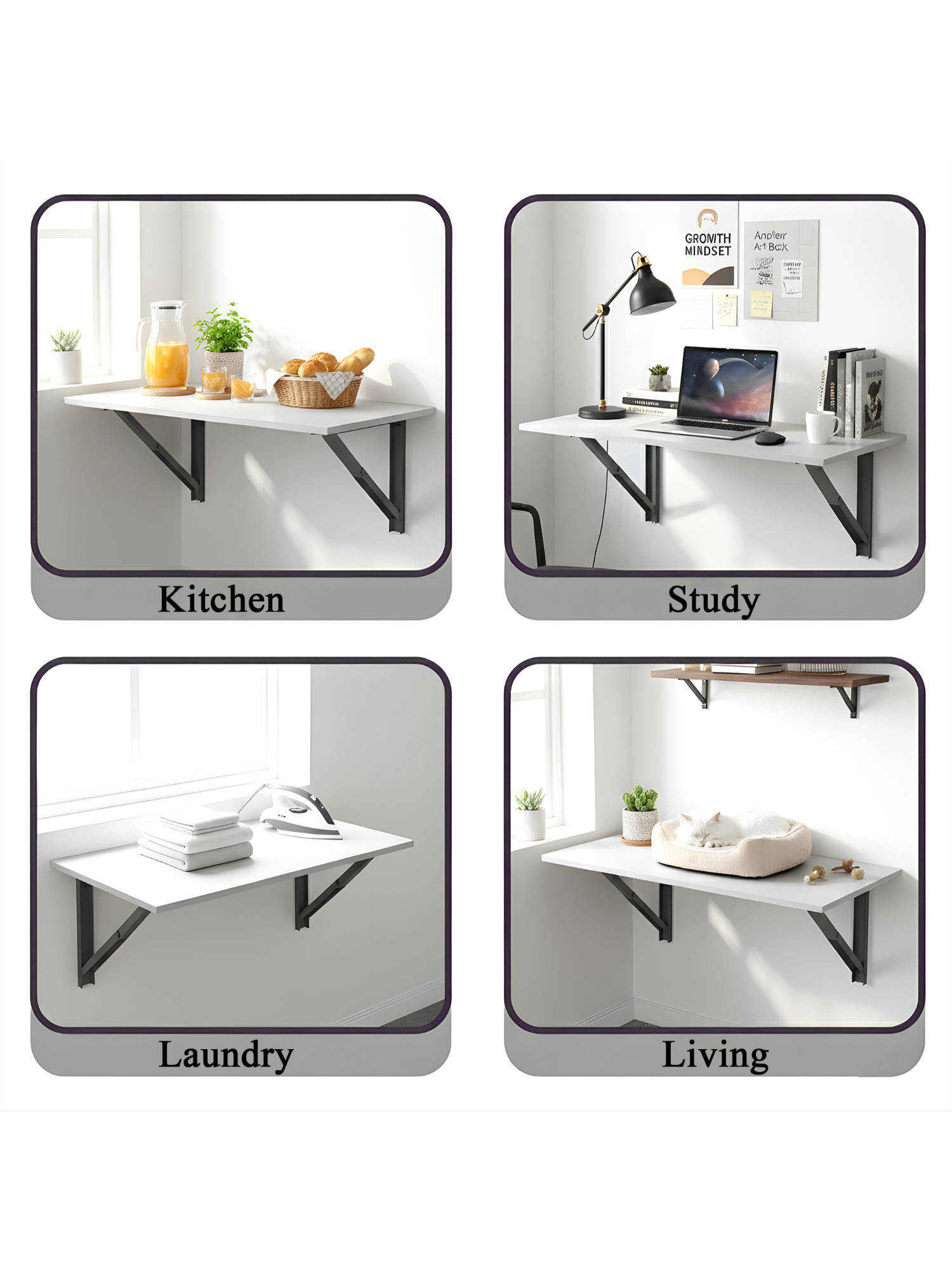 Buy Kuber Industries 32X16 Inch Mdf Wooden Wall Mount Table Foldable ...